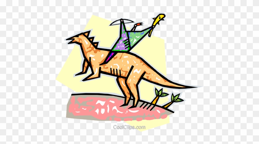 Ancient Man Symbol Riding A Dinosaur Royalty Free Vector - Human - Full ...