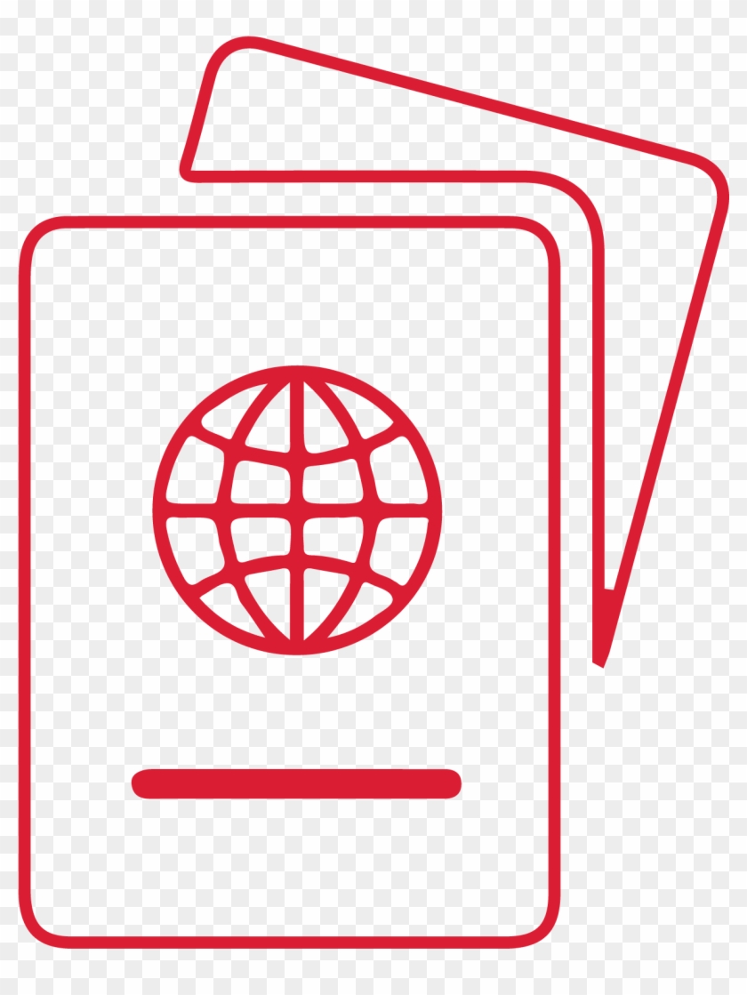 Immigration Smart Services - Globe Icon In Red - Full Size PNG Clipart ...