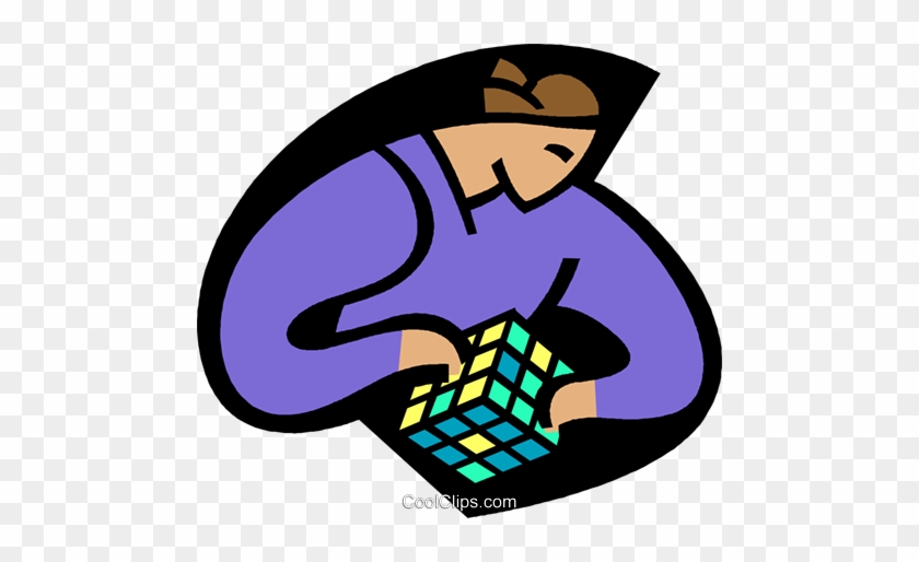 Person Solving A Mind Game Royalty Free Vector Clip - Person Solving A ...