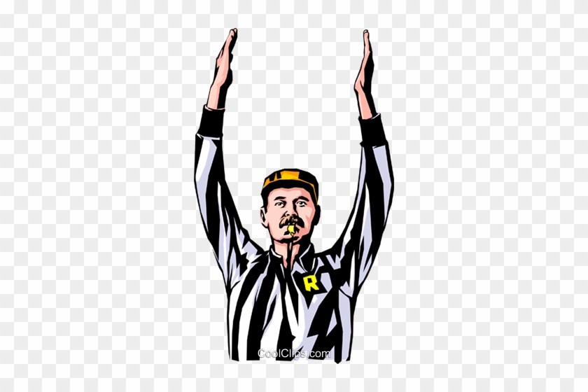 Awarding Touchdown Royalty Free Vector Clip Art - Football Referee ...