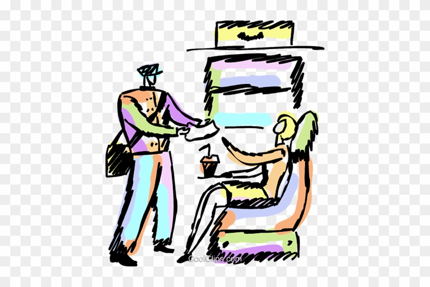 Steward Server Passenger On A Train Royalty Free Vector - Fahrgast ...