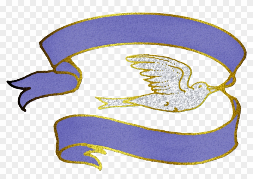 56 Dove With Ribbon Clipart - Dove With Ribbon Clipart - Full Size PNG ...