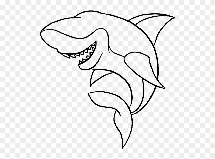 How To Draw A Cartoon Shark Step - Drawing - Full Size PNG Clipart ...