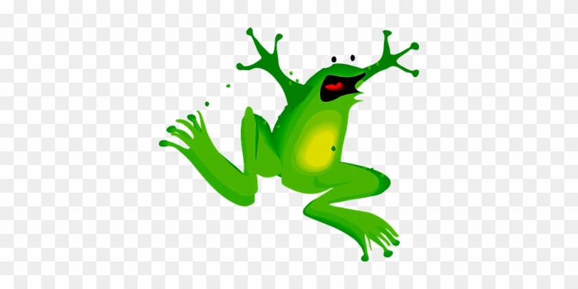 Frog Leap Green Alarmed Cry Reach Yellow A - Frog Clip Art - Full Size ...