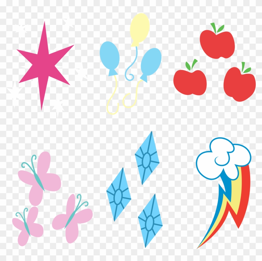 My Little Pony/unicorn Party - Mane 6 Cutie Mark - Full Size PNG ...