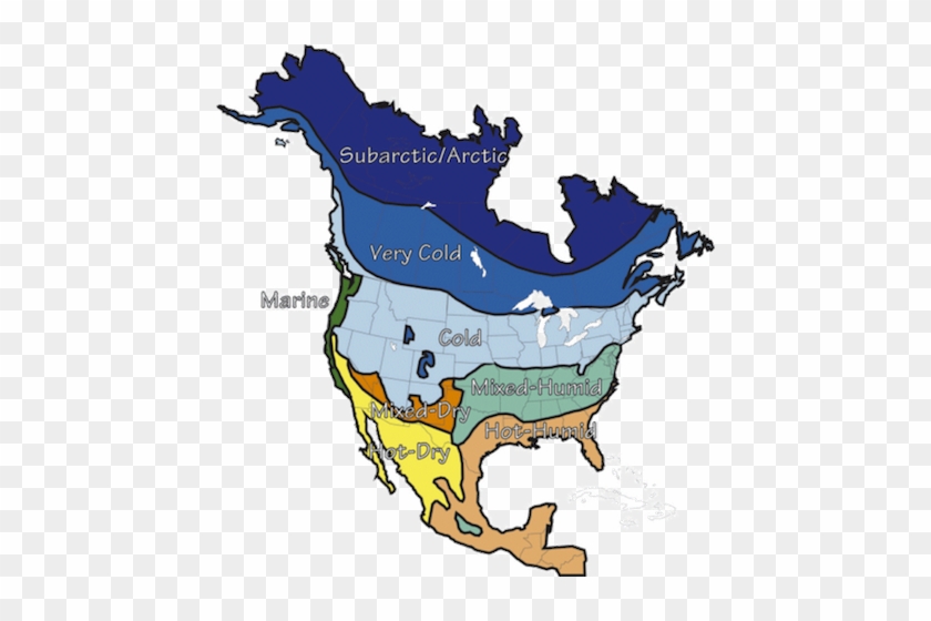 Simple Climate Map Of North America - Full Size PNG Clipart Images Download