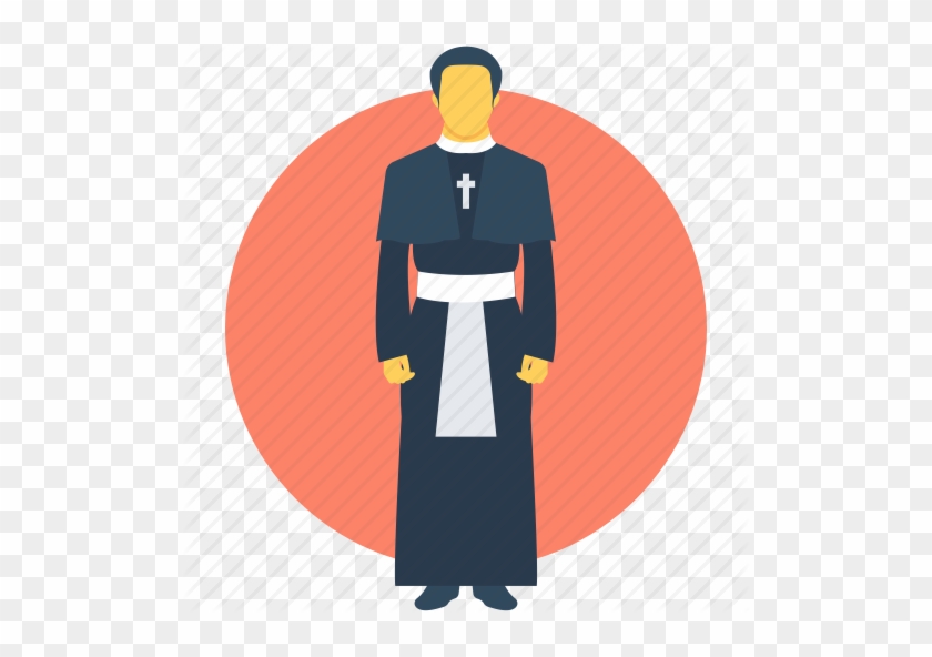 Black And White Pastor Clipart Catholic Priest - Priest Png Icon - Full ...