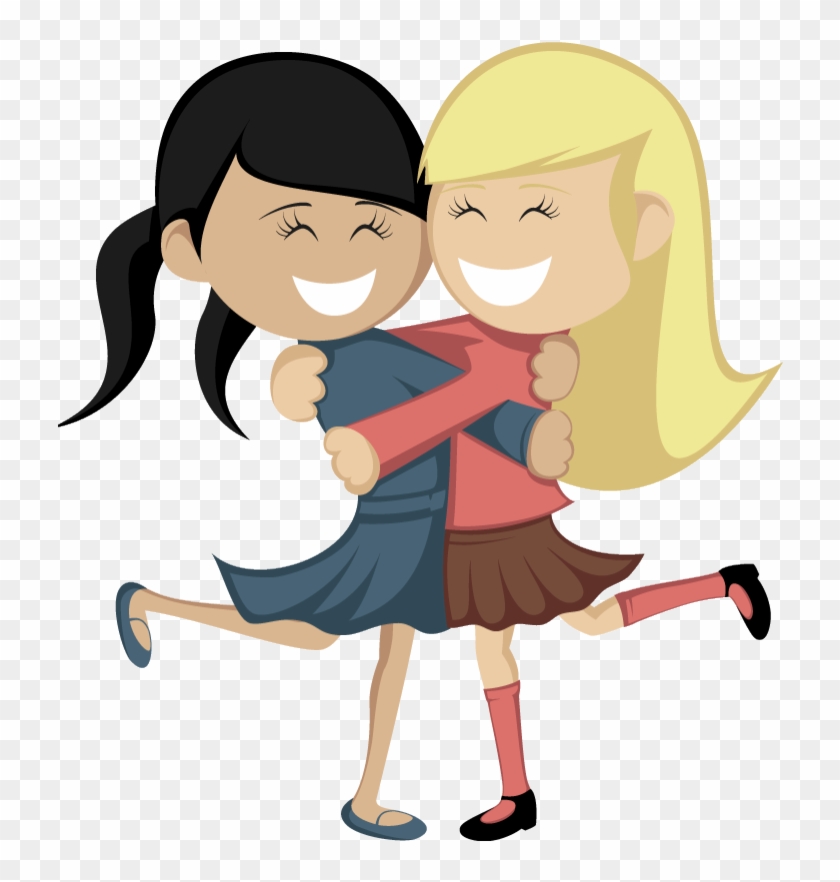 Hug - Abrazo De Amigas Animado - Full Size PNG Clipart Images Download