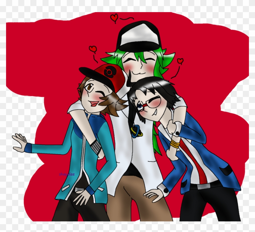 Touya X N X Cheren By The Real Shaydee - Cartoon - Full Size PNG ...