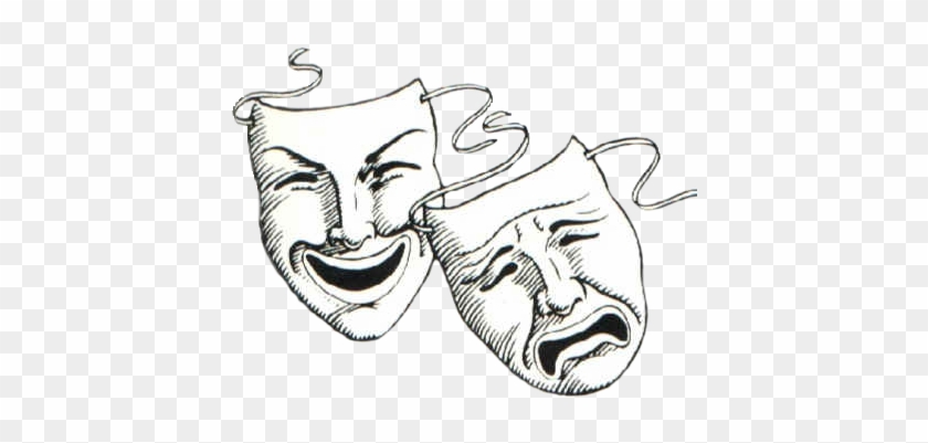 Mime Drawing Drama Mask - Comedy And Tragedy Transparent - Full Size ...