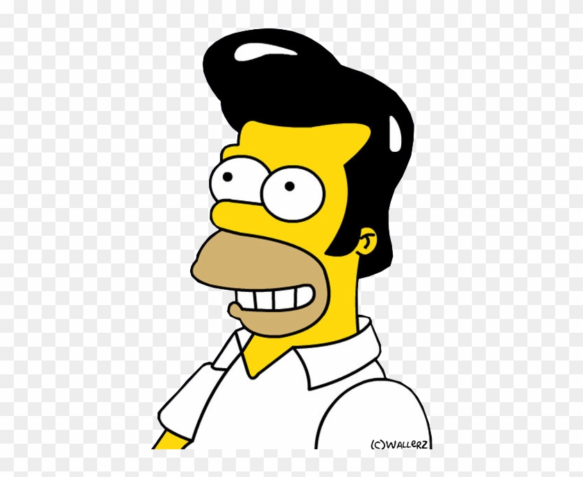 Rockabilly Homer Simpson - Homer Simpson Black Hair - Full Size PNG ...