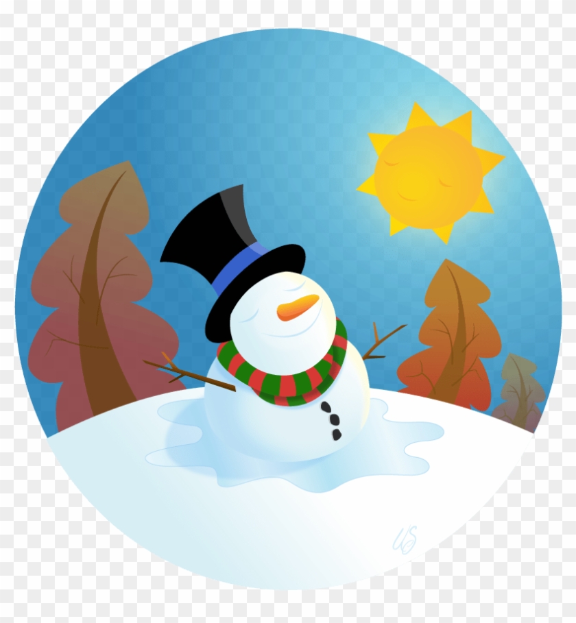 Snowman And The Sun - Free Transparent PNG Clipart Images Download