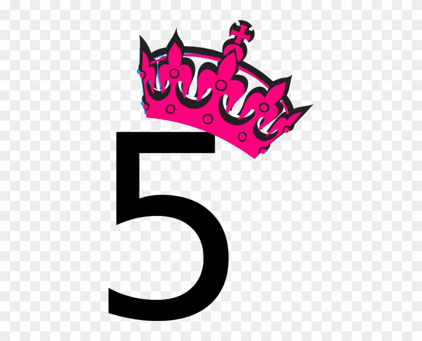 Pink Tilted Tiara And Number 5 Clip Art At Clker - Number 2 In Pink ...