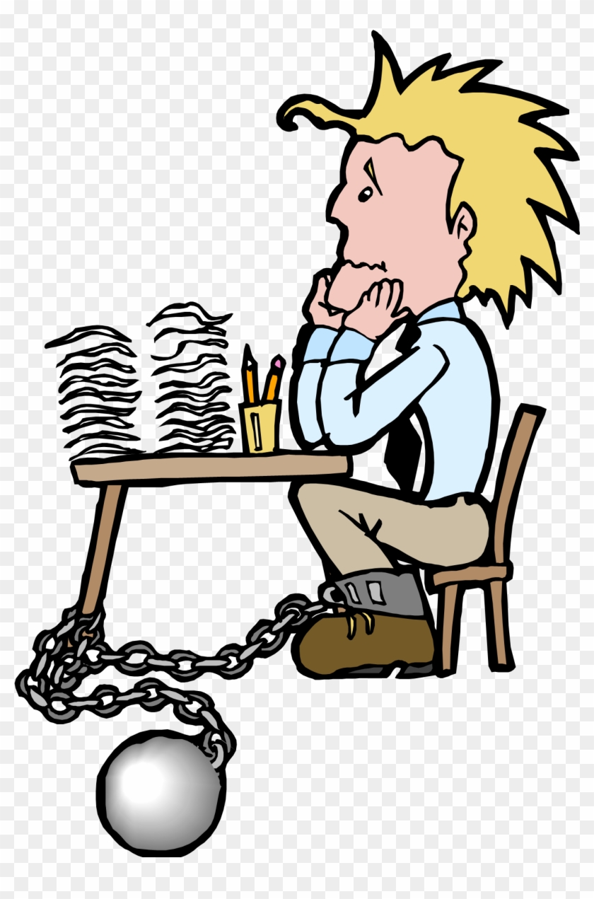 Chained To Desk Cartoon - Full Size PNG Clipart Images Download