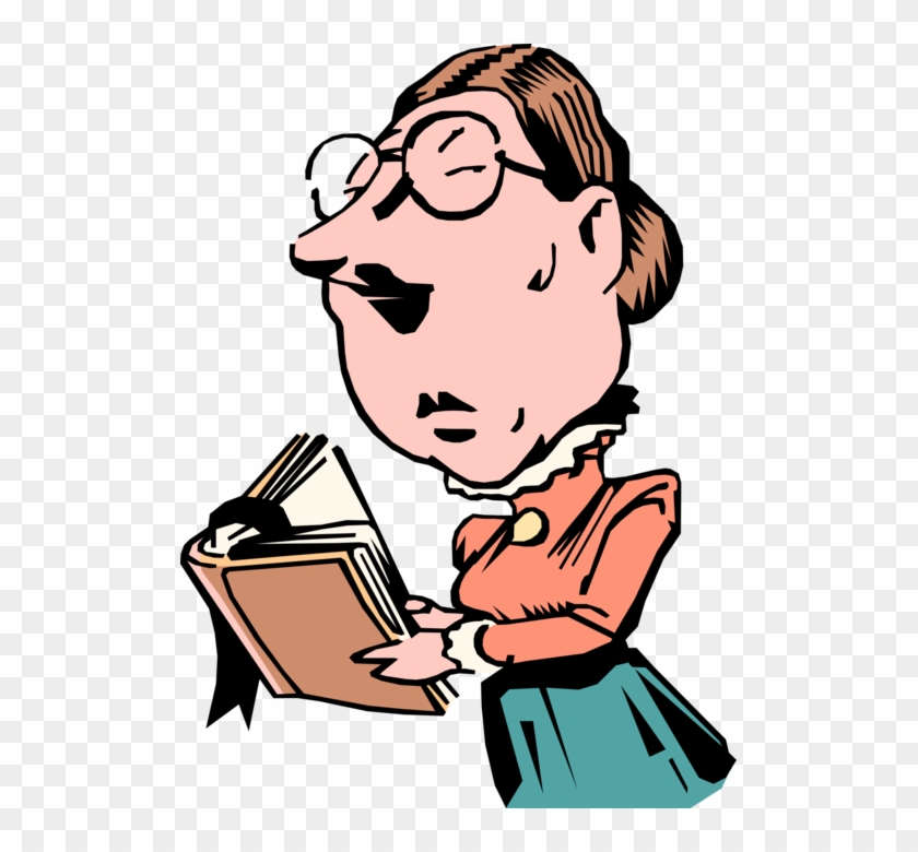 Vector Illustration Of Old West Prim Strict Schoolmarm - Cartoon ...