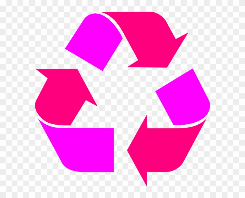 Two Tone Pink Recycle Symbol Clip Art - Recycling Symbol - Full Size ...