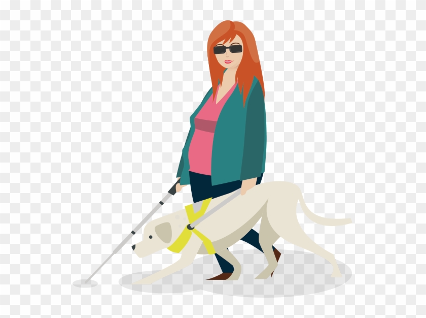 Woman And Guide Dog - Woman And Guide Dog - Free Transparent PNG ...