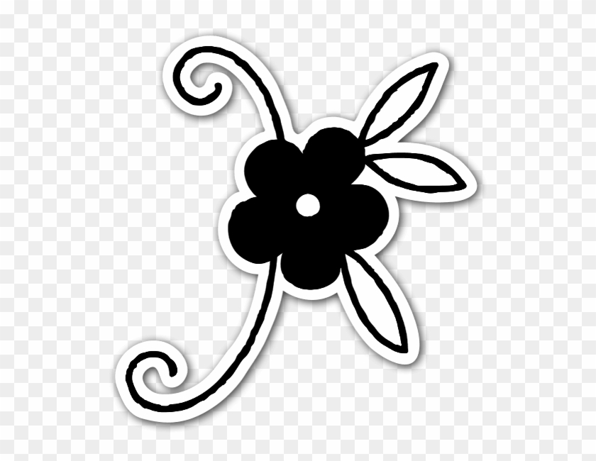 Fleur Noir Simple Sticker - Fleur Noir Simple Sticker - Full Size PNG ...