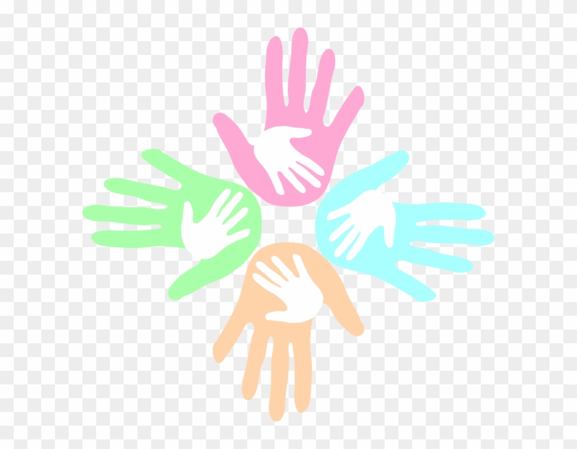 How To Set Use Four Colored Hands Pastel 2 Svg Vector - How To Set Use ...