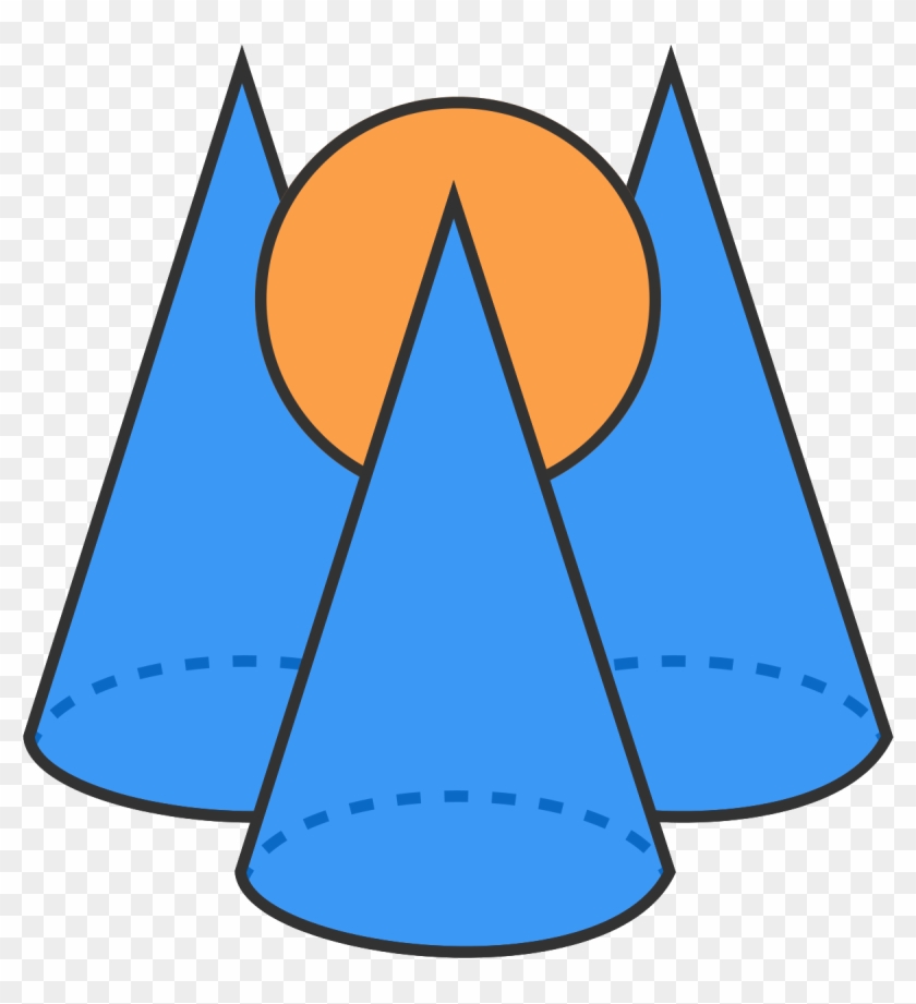 Three Identical Cones Each Have A Radius Of 50 And - Three Identical ...