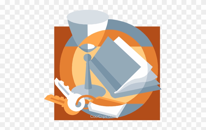 Wine Glass, Keys, Book Royalty Free Vector Clip Art - Wine Glass, Keys ...