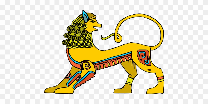 Lion Abstract Figure Traditional Egyptian - Lion Abstract Figure ...