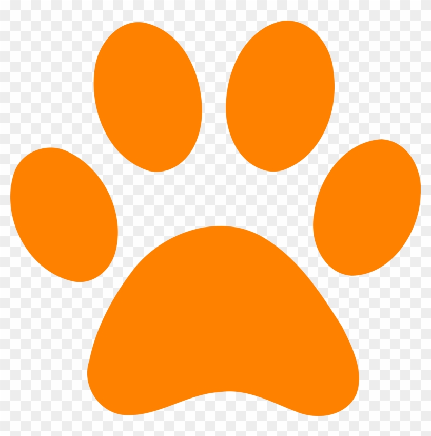 Paw Print - Orange Dog Paw Print - Full Size PNG Clipart Images Download