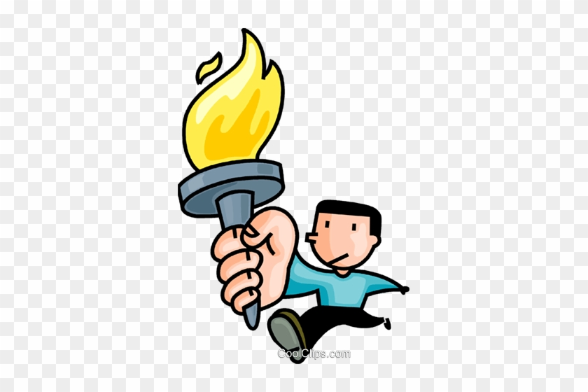 An Olympian Running With The Torch Royalty Free Vector - An Olympian ...