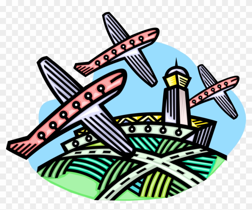 Vector Illustration Of Commercial Jet Airplane Aircraft - Vector ...