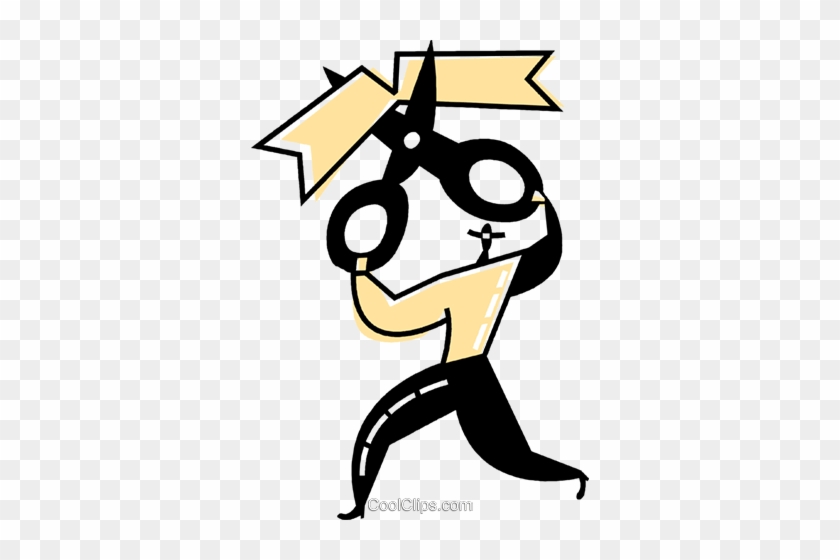 Man Cutting A Ribbon Royalty Free Vector Clip Art Illustration - Man ...