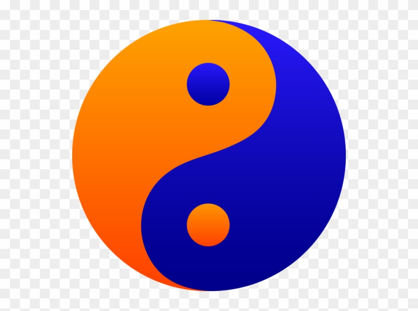 Orange And Blue Yin Yang Symbol - Orange And Blue Mix - Full Size PNG ...