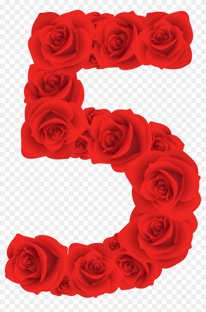 Clipart Images, Red Roses, Numbers, Poems, Empire, - Number 5 In Roses ...