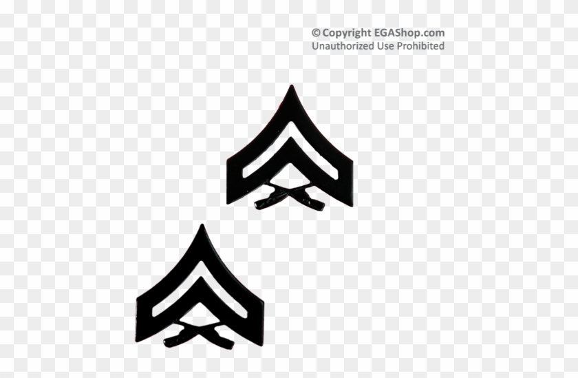 Chevron Marine Corps Corporal Black Metal Solid Brass - Marine Corps ...