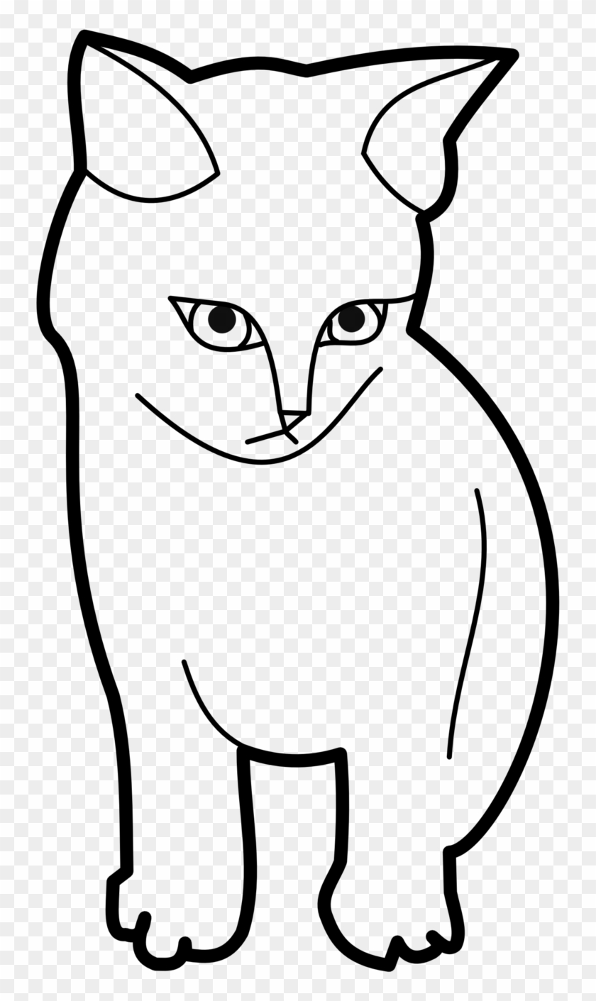 Sitting Cat Outline - Outline Of A Cat - Full Size PNG Clipart Images ...