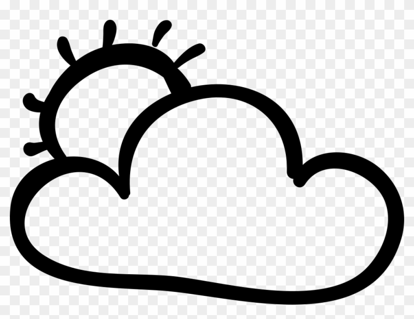 Cloud And Sun Hand Drawn Outlines Comments - Hand Drawn Cloud Png ...