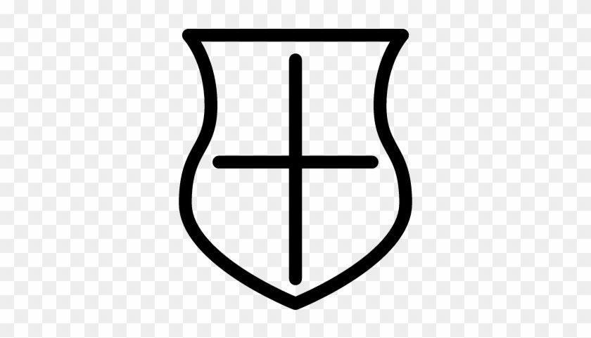 Shield With Big Cross Vector - Shield With Big Cross Vector - Free ...
