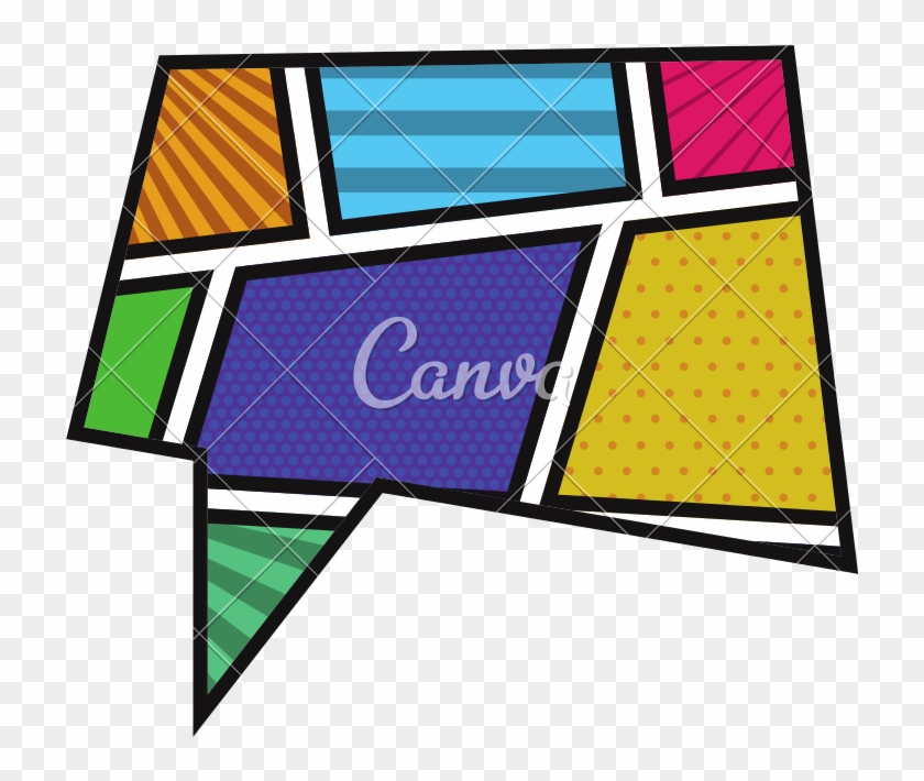 Colorful Rectangle Callout In Pop Art - Colorful Rectangle Callout In ...