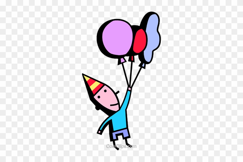 Birthday Boy And His Balloons Royalty Free Vector Clip - Birthday Boy ...