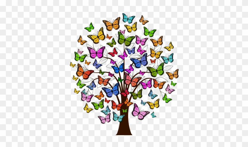 Butterflies, Tree, Colorful, Color, Ease, Elated, Swing - Butterflies ...