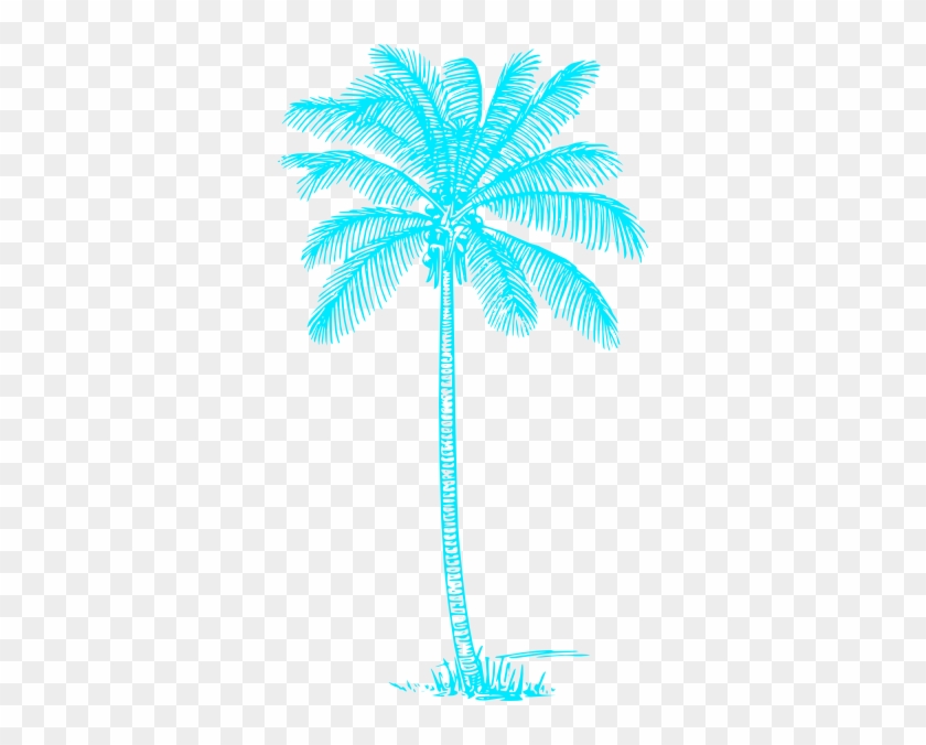 Blue Palm Tree Clip Art At Clker Com Vector Clip Art - Light Blue Palm ...