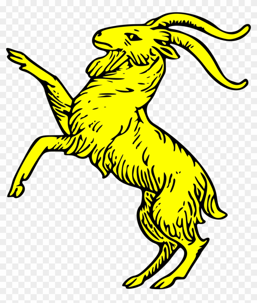 Goat Rampant - Goat Coat Of Arms - Full Size PNG Clipart Images Download