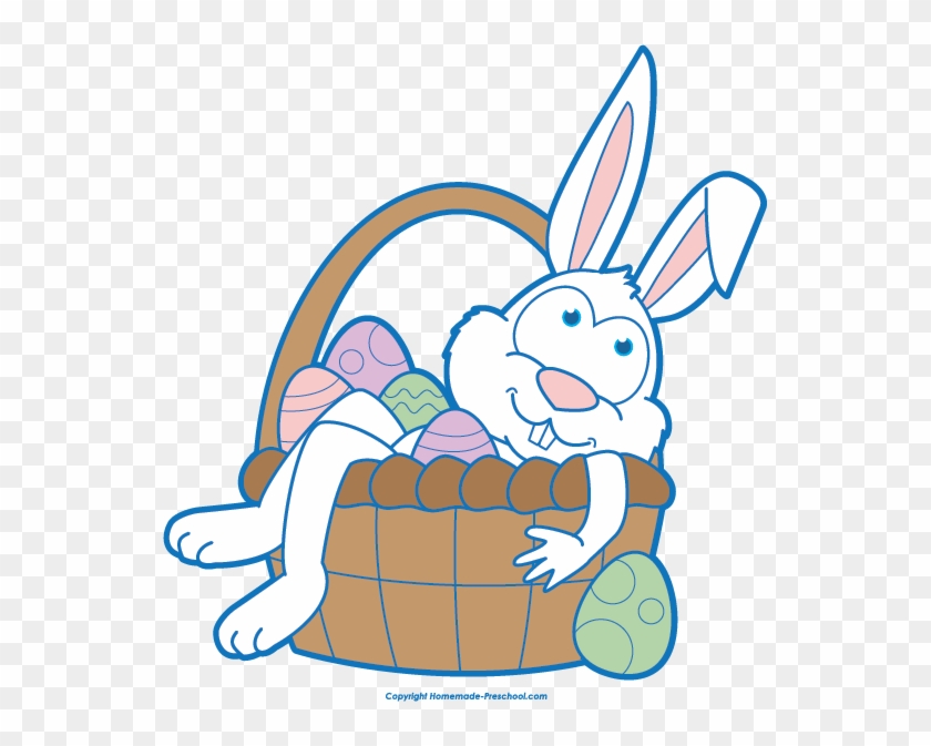 Click To Save Image - Easter Bunny With Basket Clip Art - Full Size PNG ...