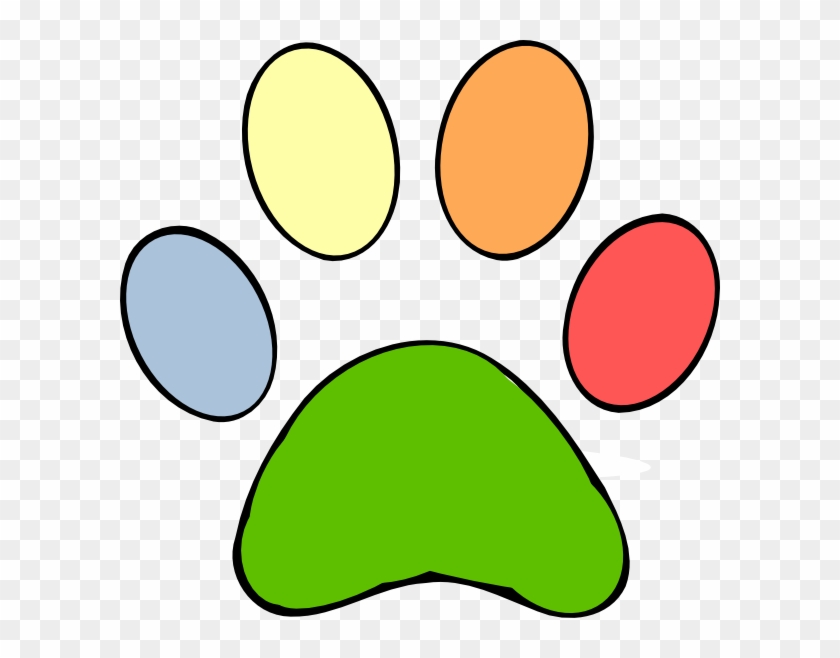 Colorful Paw Print Clipart - Full Size PNG Clipart Images Download
