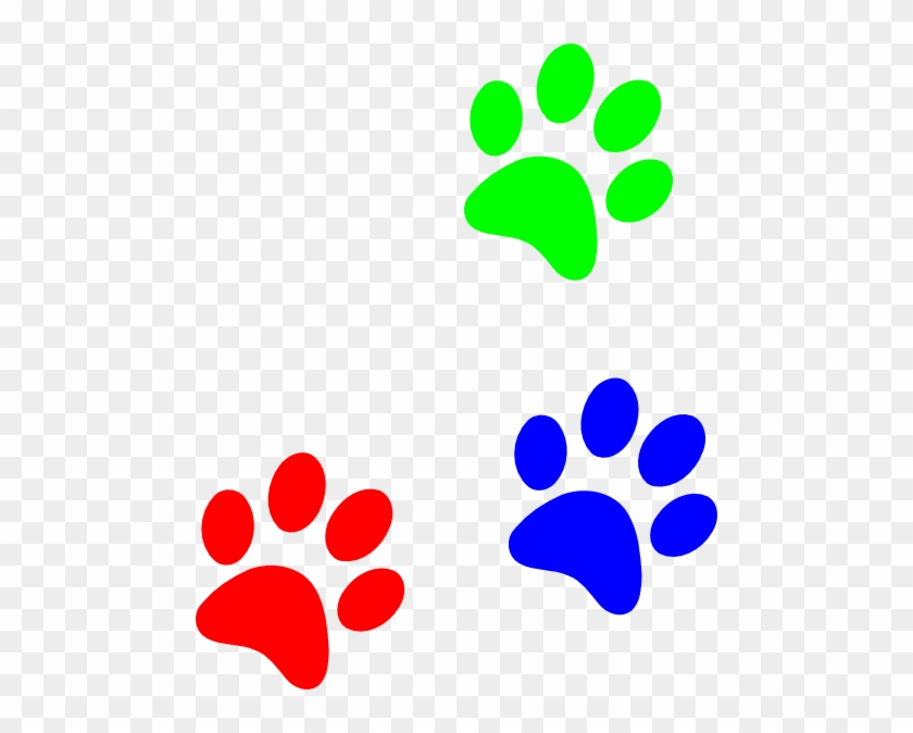 Dog Paw Prints Primary Colors Paw Prints Clip Art Vector - Paw Print ...