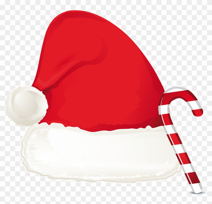 Drawn Santa Hat Transparent - Candy Cane With Santa Hat - Full Size PNG ...