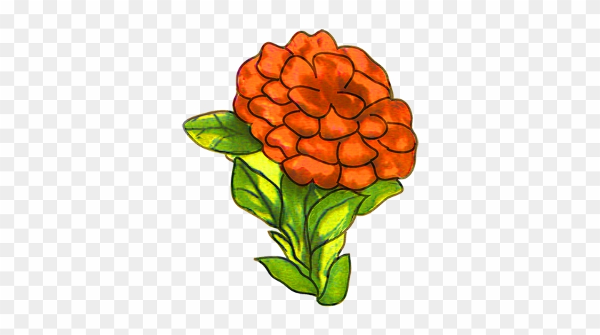 Flower Images Red Flower - Red Orange Flower Drawing - Full Size PNG ...