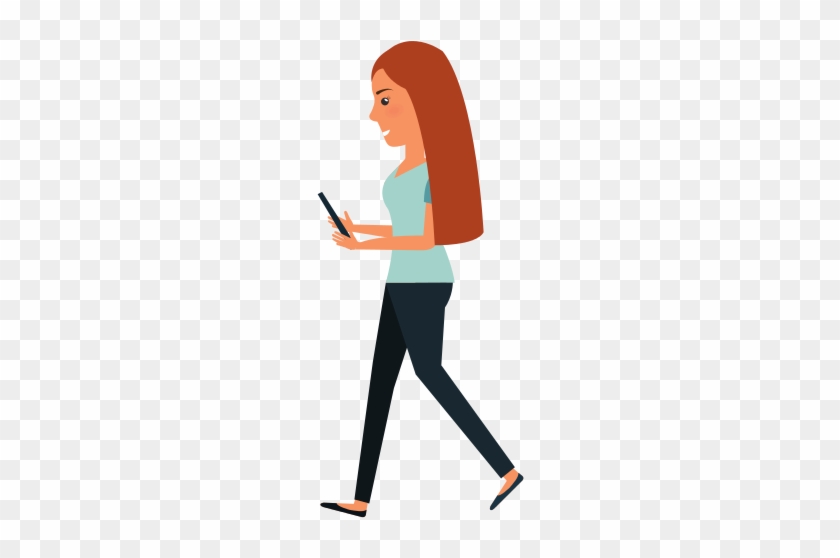 Smartphone Girl Cliparts - Lady Using Smartphone Vector - Full Size PNG ...