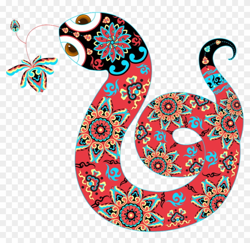 Snake Chinese New Year Cartoon Illustration - Snakes - Full Size PNG ...