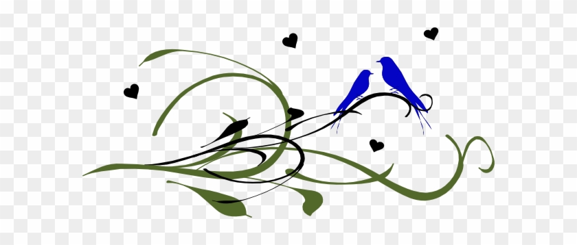 Blue Love Birds On A Branch Clip Art At Clker - Clip Art - Full Size ...