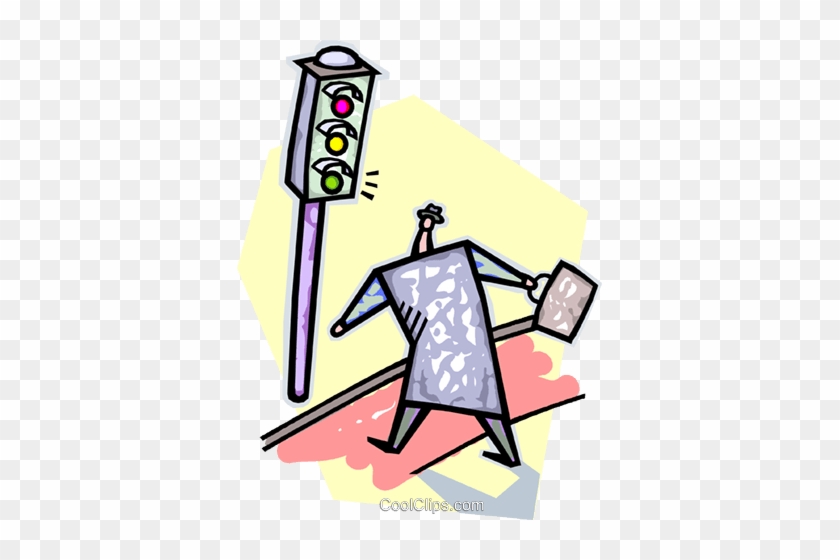 Businessman Standing At A Traffic Light Royalty Free - Businessman ...